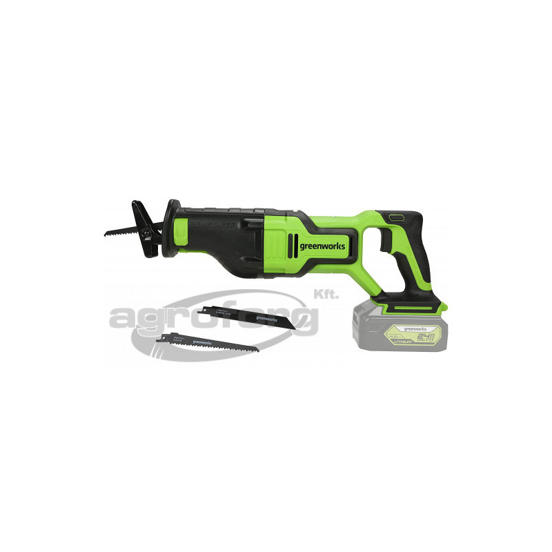Orrfűrész akkumulátoros Greenworks GD24RS 24v, vmélység fa: 210mm, fém ...